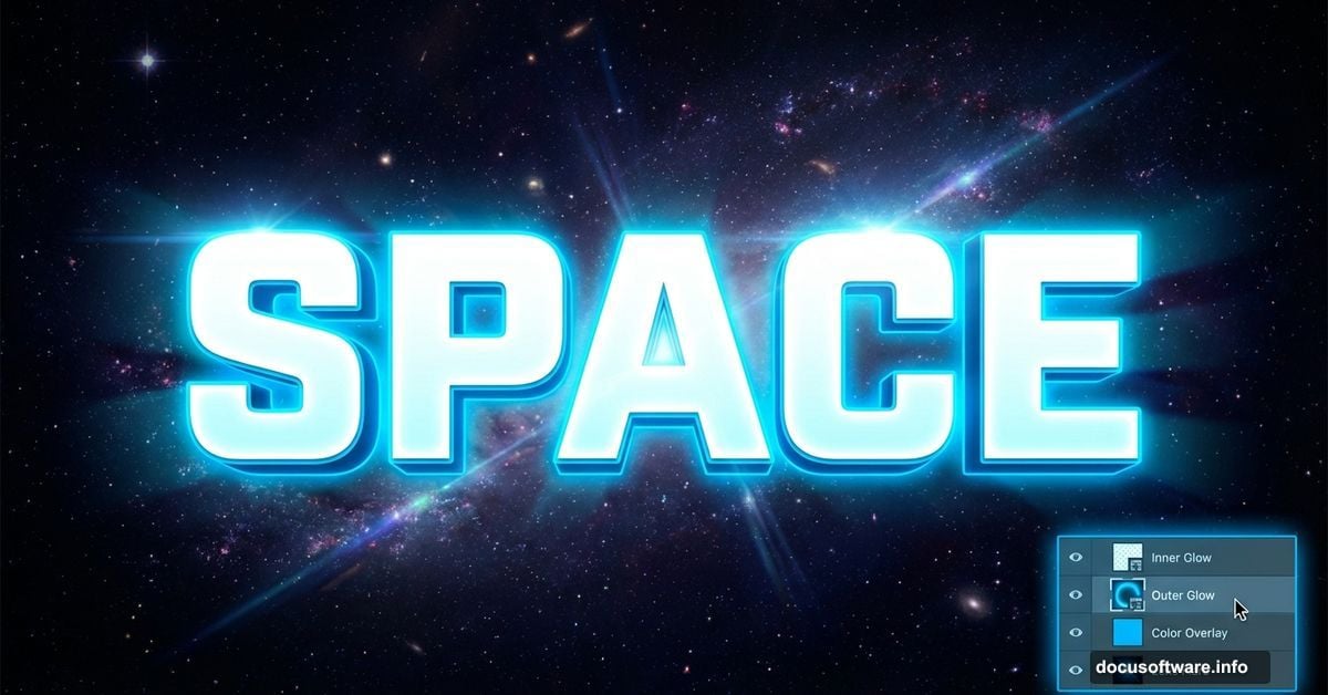 Photoshop Space Glow Text: Easy Tutorial for Beginners